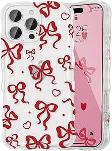 UEEBAI Compatible with iPhone 16 Pro Case, Wave Frame Transparent Liquid Silicone Case ...