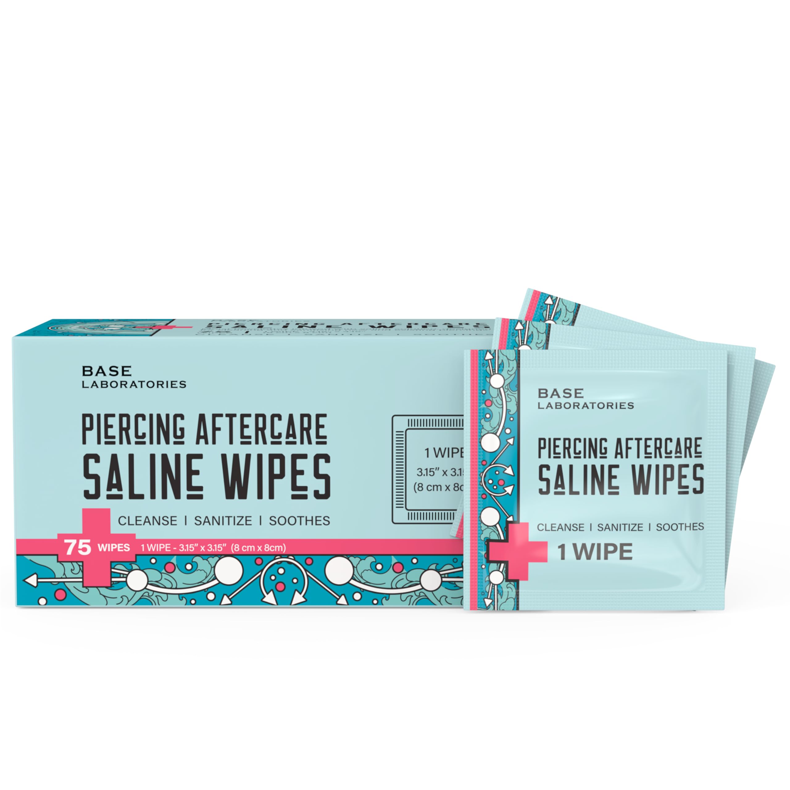 Amazon.com: BASE LABORATORIES Piercing Aftercare Wipes | Cleanses ...