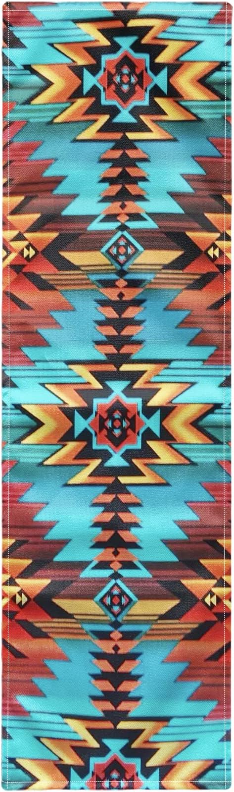 Amazon.com: Boho Table Runner, Southwestern Native Tribal Ethnic Linen ...