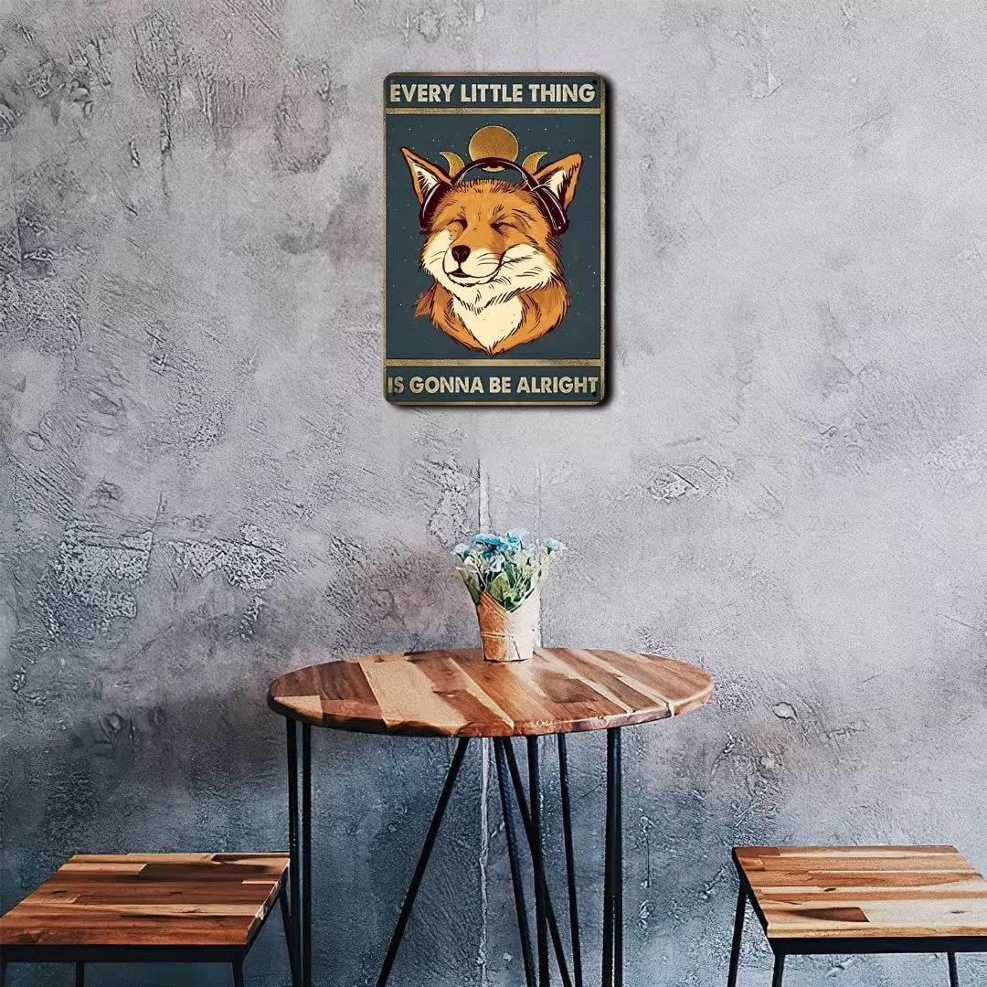 Metal Foxes Sign Wall Decor Vintage Metal Tin Sign Fox Funny Poster ...