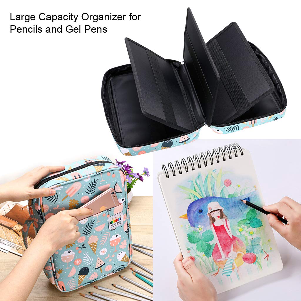 Snapklik.com : BTSKY Colored Pencil Case 220 Slots Pen Pencil Bag Organizer