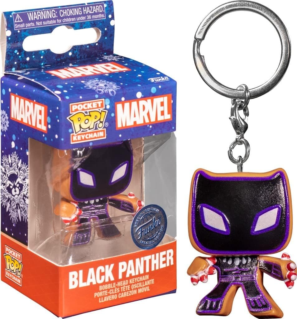 Amazon.com: Funko Pop Gingerbread Black Panther Keychain Holiday ...