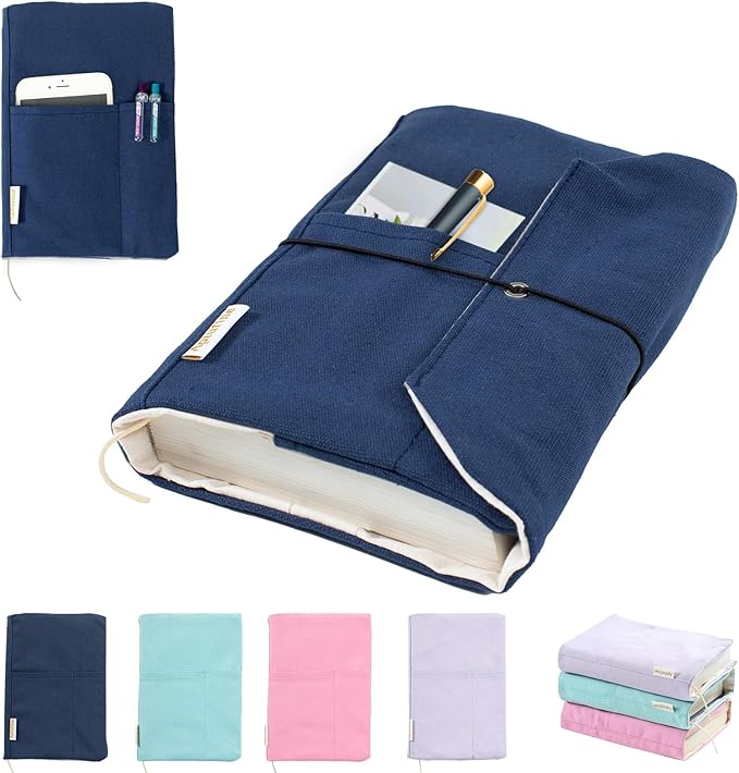 Amazon.com: Canvas Book Covers, Washable Book Protector, Book Cover for ...