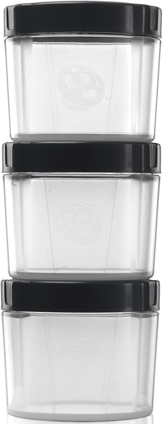 Alpha Designs | Protein Powder Container x3 | Snack Pots with Lids ...