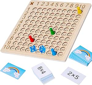 ZUNIPLEX Wooden Math Multiplication Board,1x1 Learning Game ...