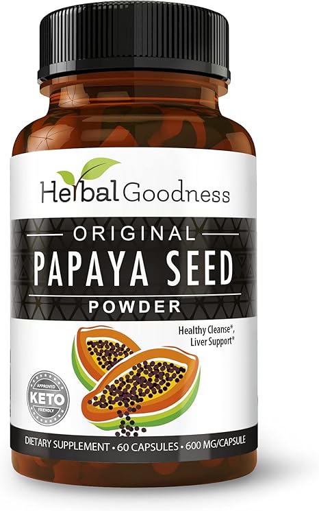 Amazon.com: Herbal Goodness Papaya Seeds Capsules 60ct - Supports Gut ...