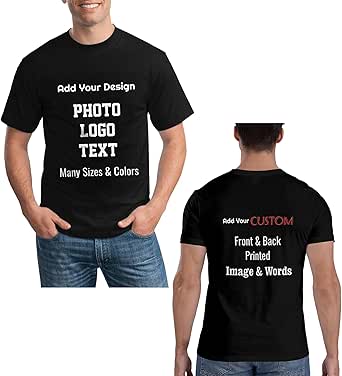 Amazon.com: DZTEEKK Customized T-Shirts Front and Back, Personalized ...