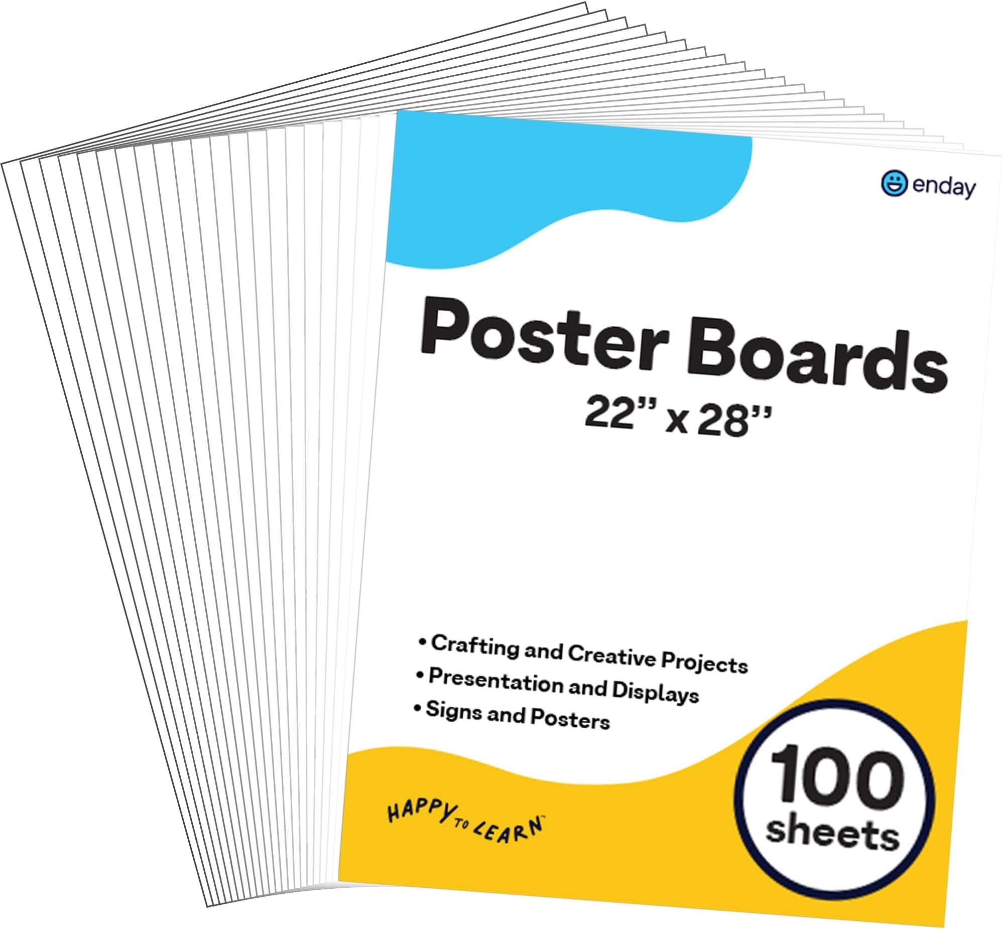 Amazon.com : White Poster Board 22x28 Poster Paper, Value Poster Boards ...
