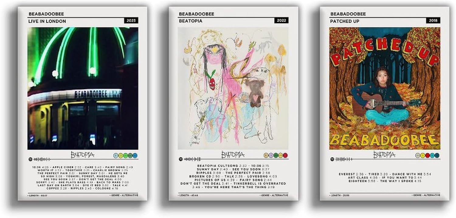Amazon.com: oooac A Set of 3 Album canvas posters,Beabadoobee Poster ...