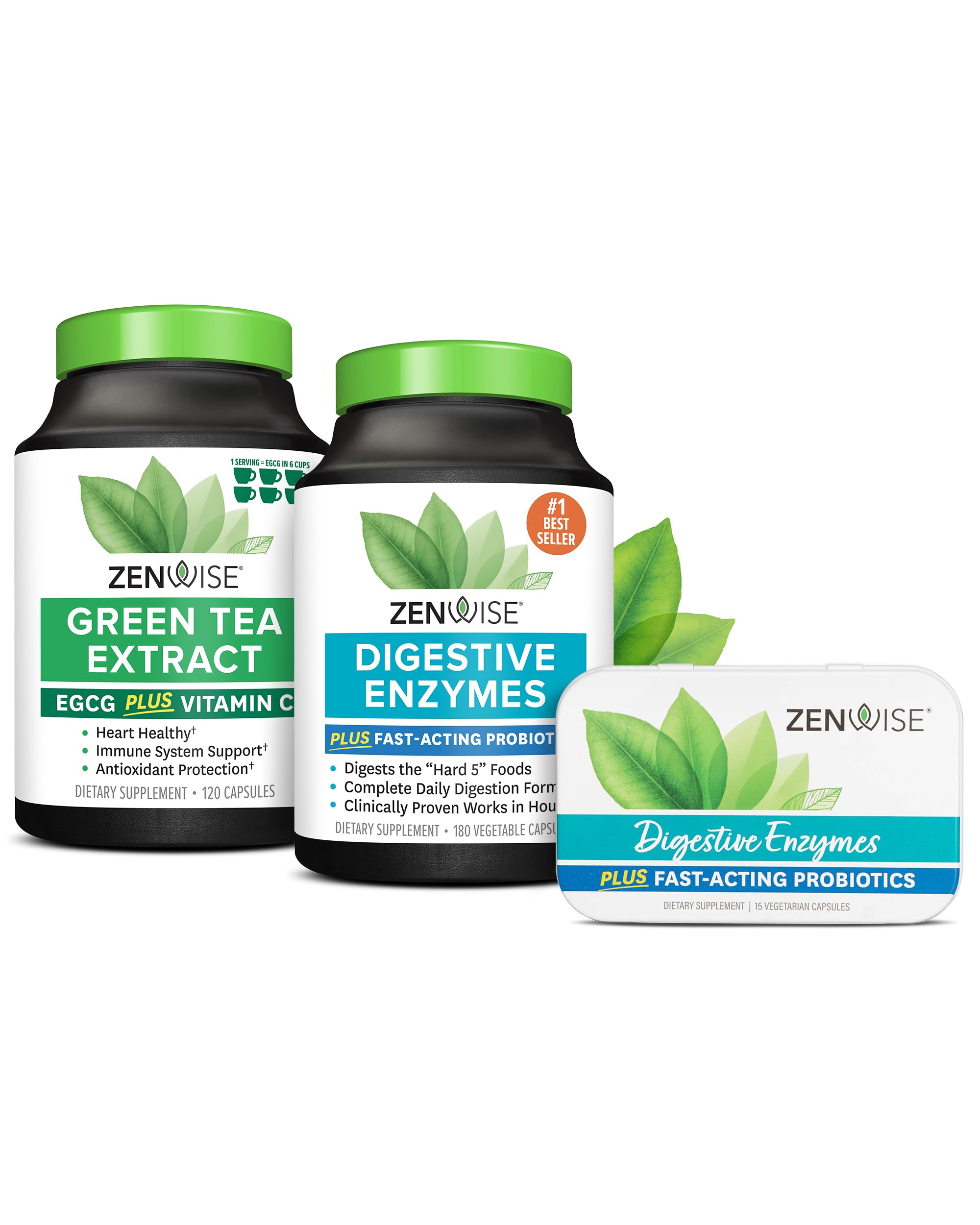 Amazon.com: Zenwise Health Digestive Enzymes, Green Tea Extract, and ...