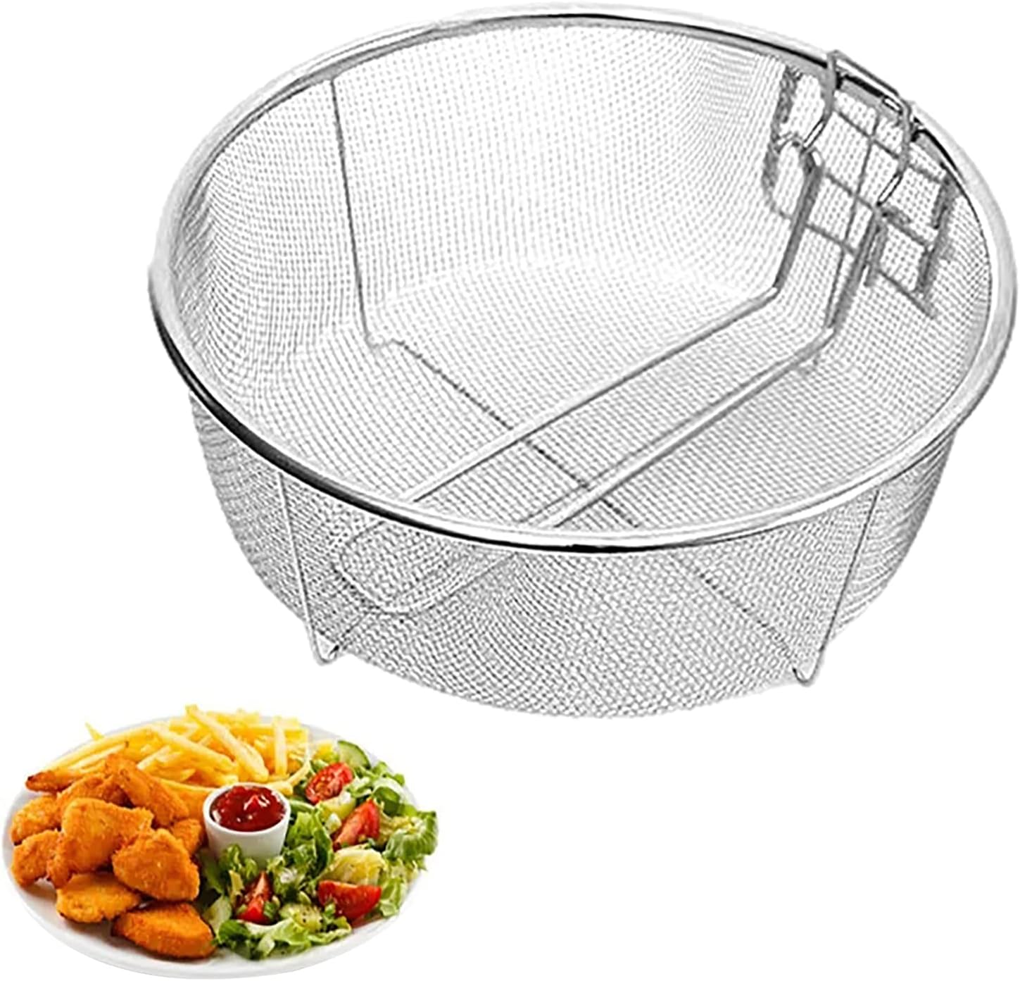 Fried Basket, Round Fryer Basket, Stainless Steel Strainer Basket ...