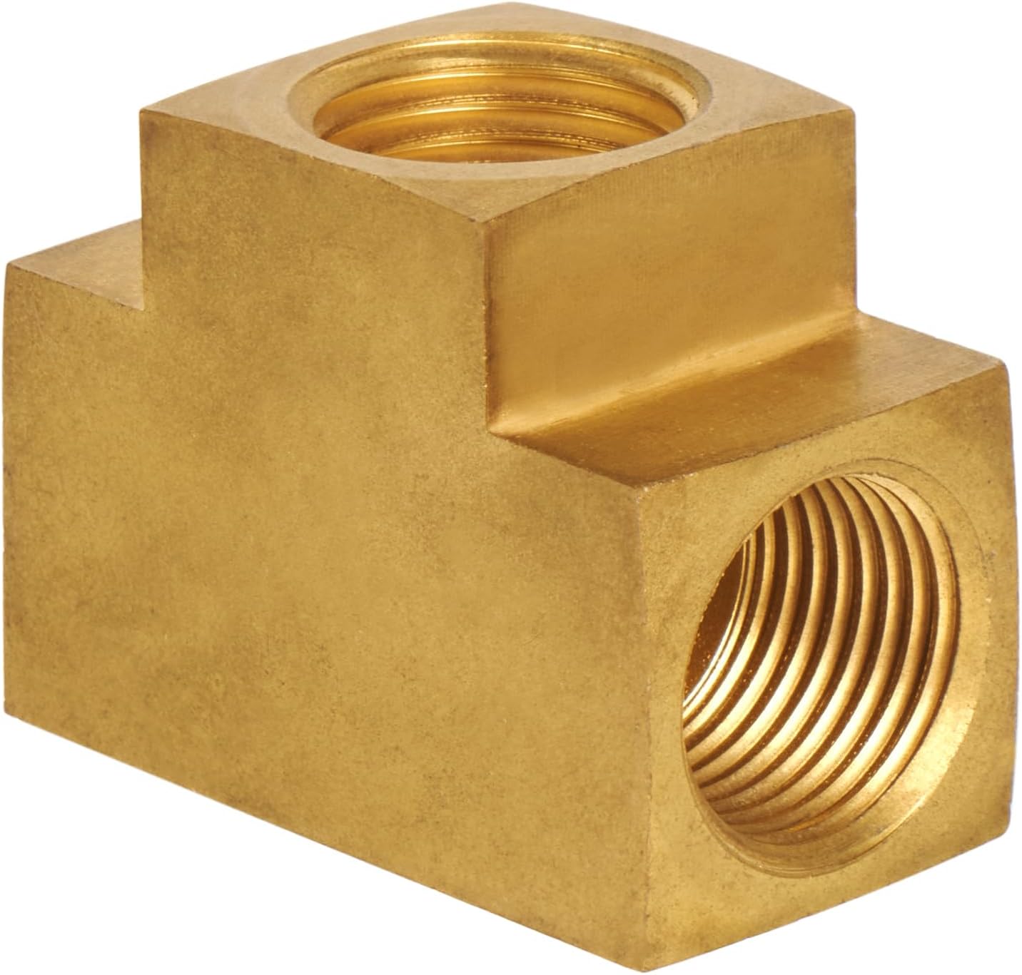 Aolemi Pipe Tee Intersection Brass Fitting 1/2" NPT Female 3 Way Tee ...