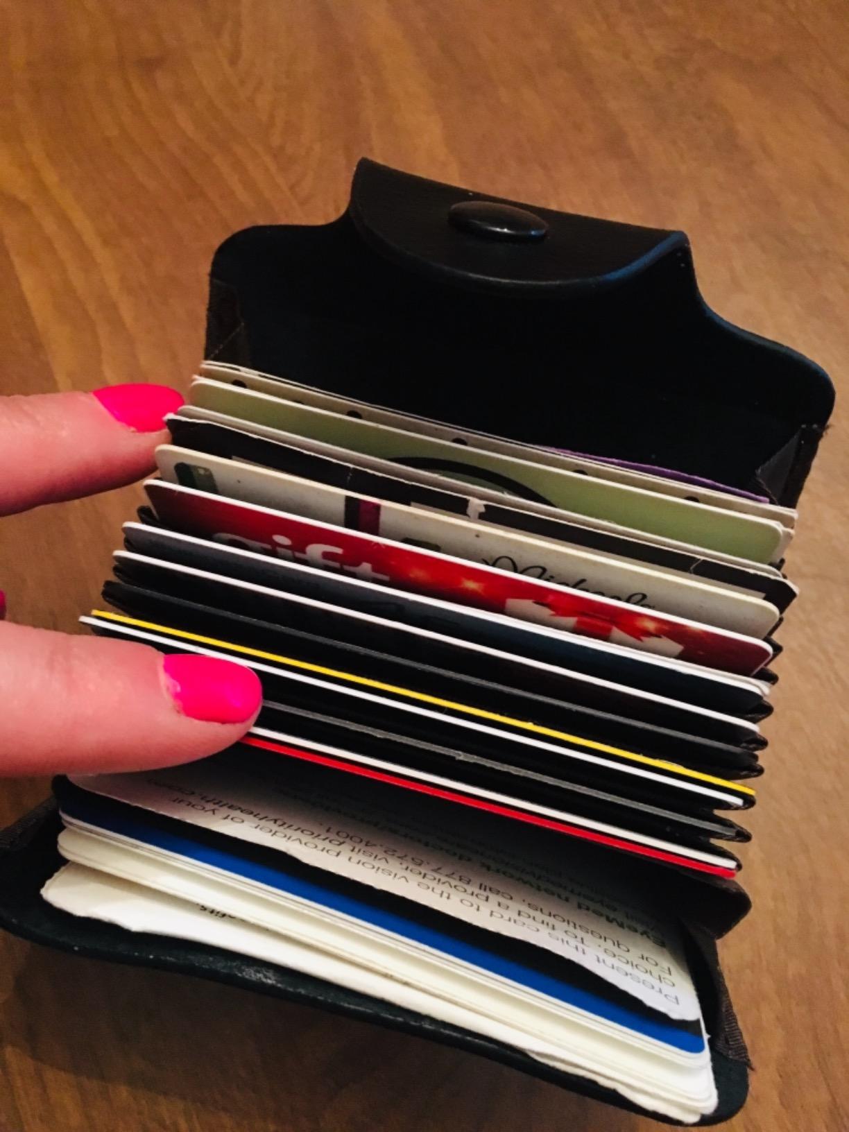 Amazon.com: Lacheln Black Small Credit Card Holder Mini Genuine Leather ...