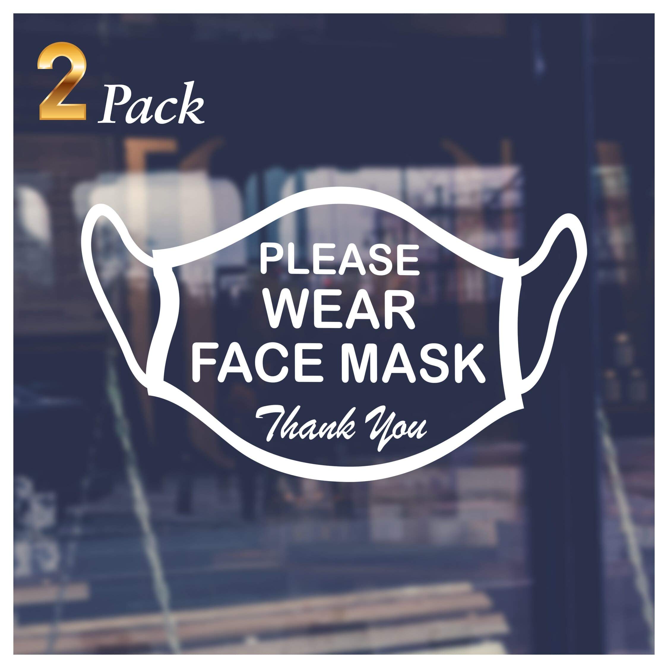 Please Wear Face Mask Decals White Vinyl Plotter Cut Face | Desertcart ...