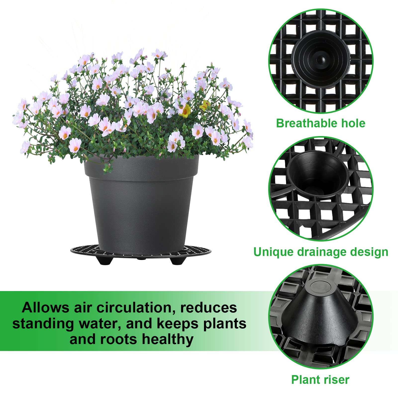 Snapklik.com : 12 Pieces 12 Inch Plant Riser For Pots Indoor, Heavy ...