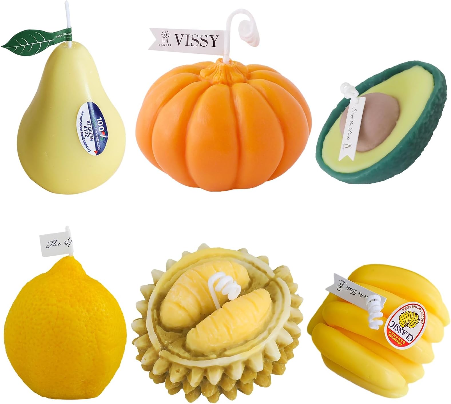 Amazon.com: 6 Pack Realistic Fruit-Shaped Scented Candles Including ...