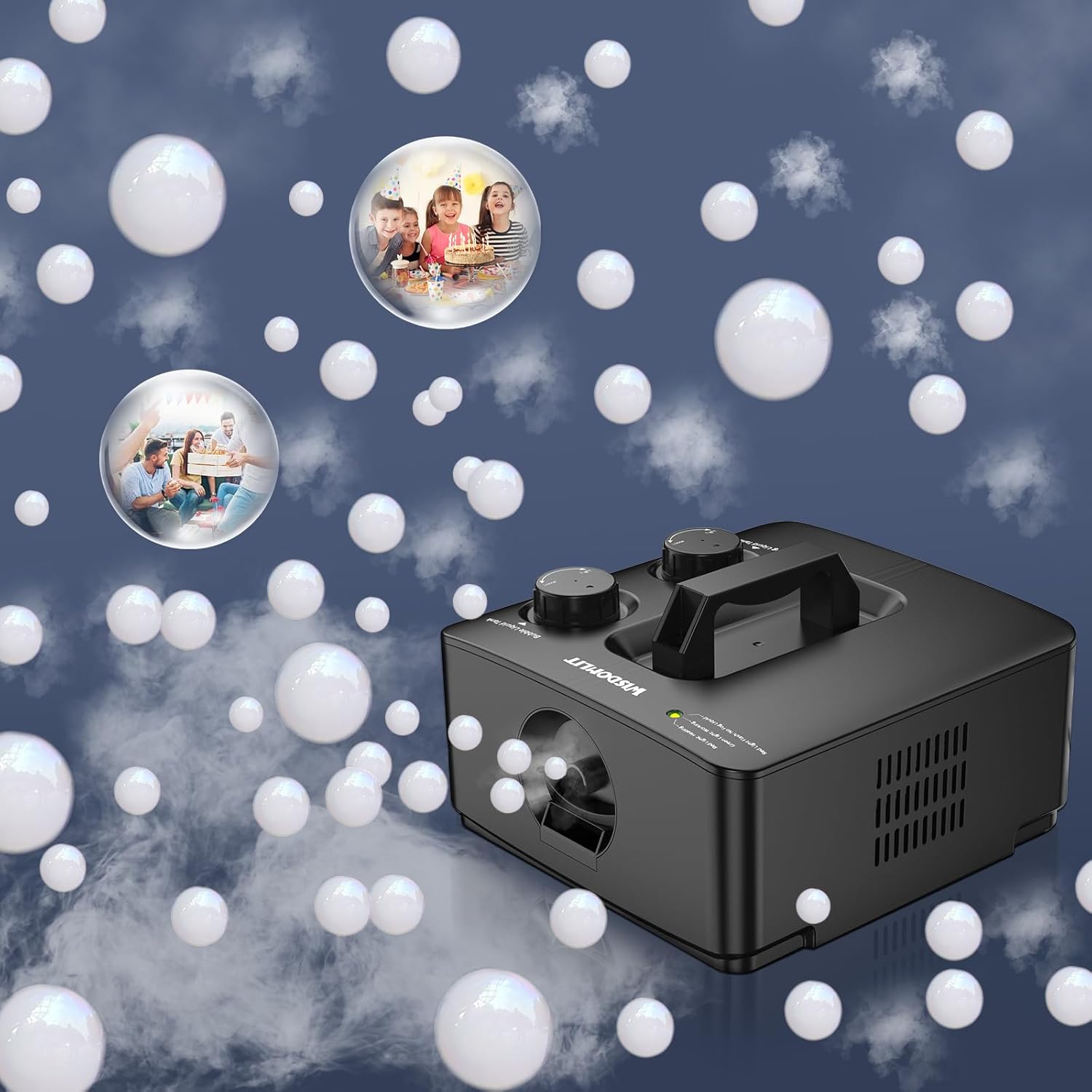 Amazon.com: Fog Bubble Machine, No Spill Smoke Bubble Machine, 250W ...