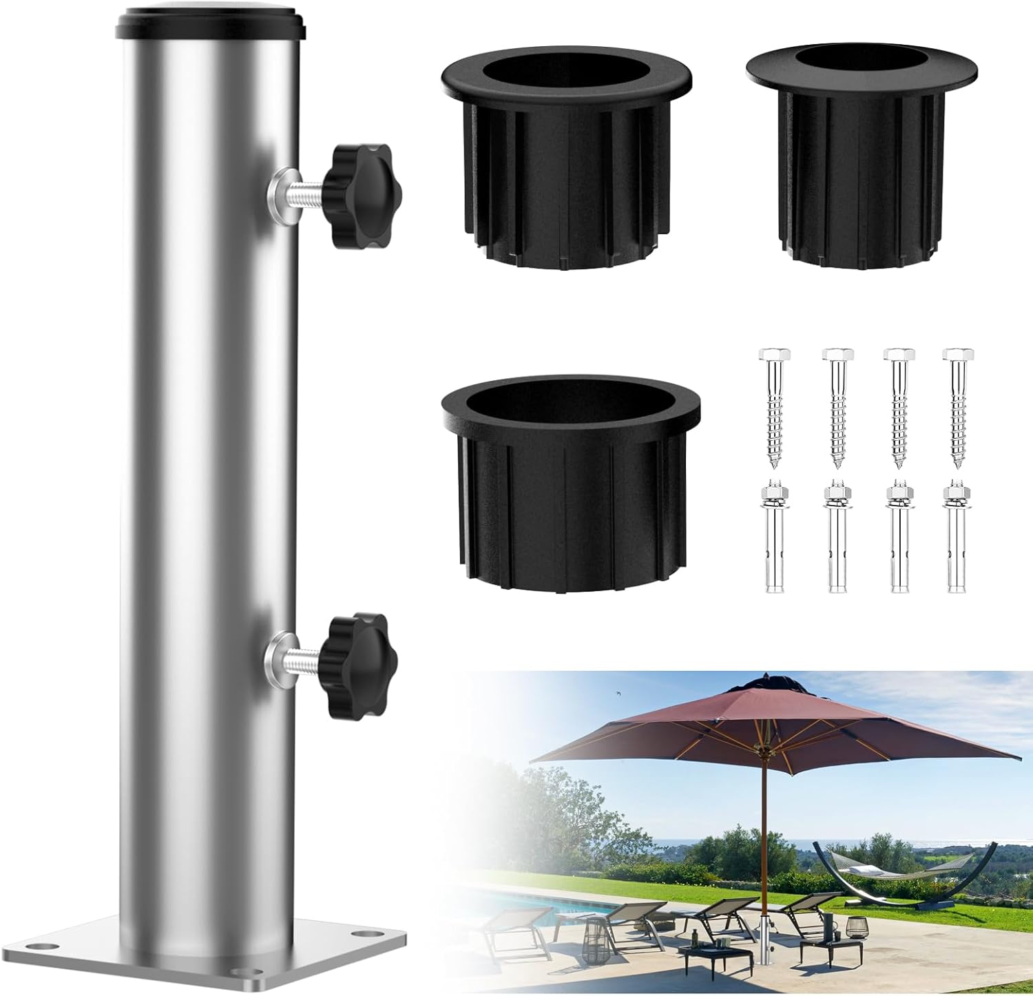 Amazon.com : Lipshome Patio Umbrella Stand Base - Reinforced Heavy Duty ...