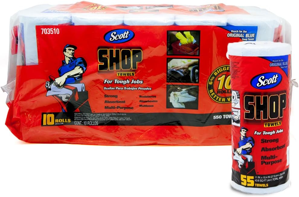Scott Shop Towels, Strong and Absorbent Multi-Purpose Blue Disposable ...