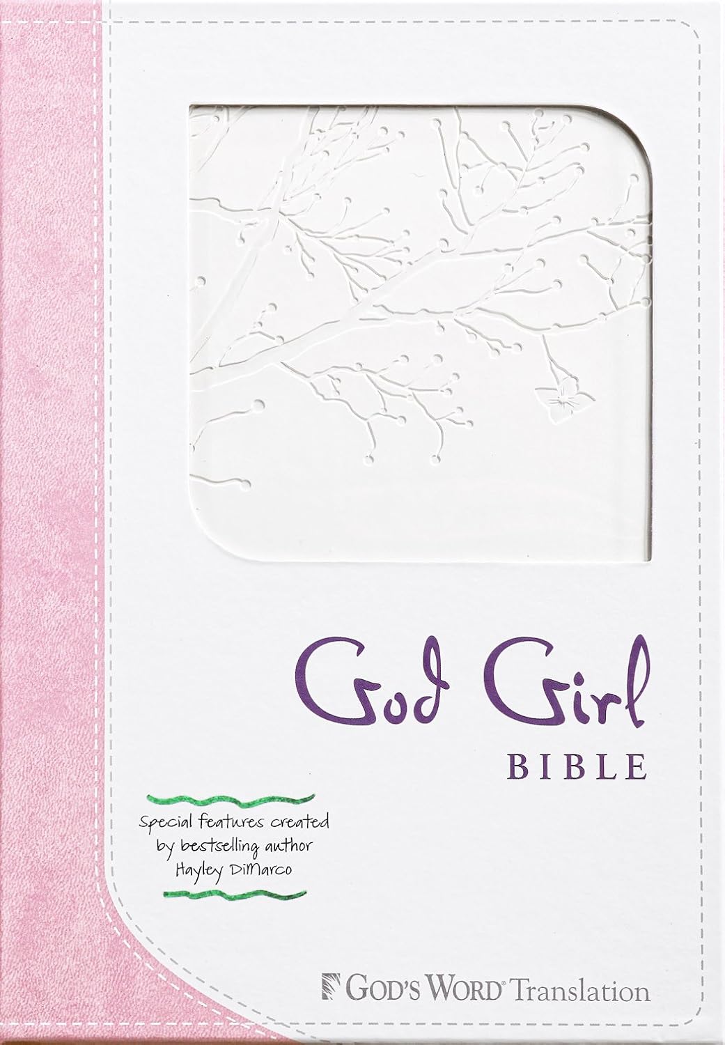 GW God Girl Bible Snow White/Pretty Pink, Tree Design Duravella ...