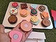 Amazon.com: Wooden Cookie Play Food Set for Kids Kitchen Accessories ...