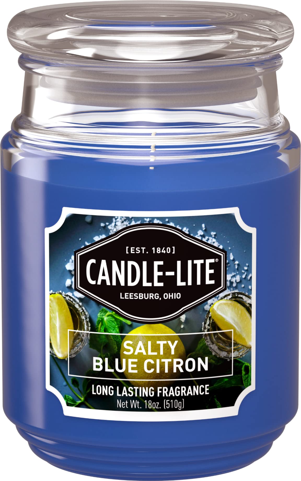 Amazon.com: Candle-Lite Everyday Aromatherapy Candle Salty Blue Citron Scented, 18 oz : Home ...