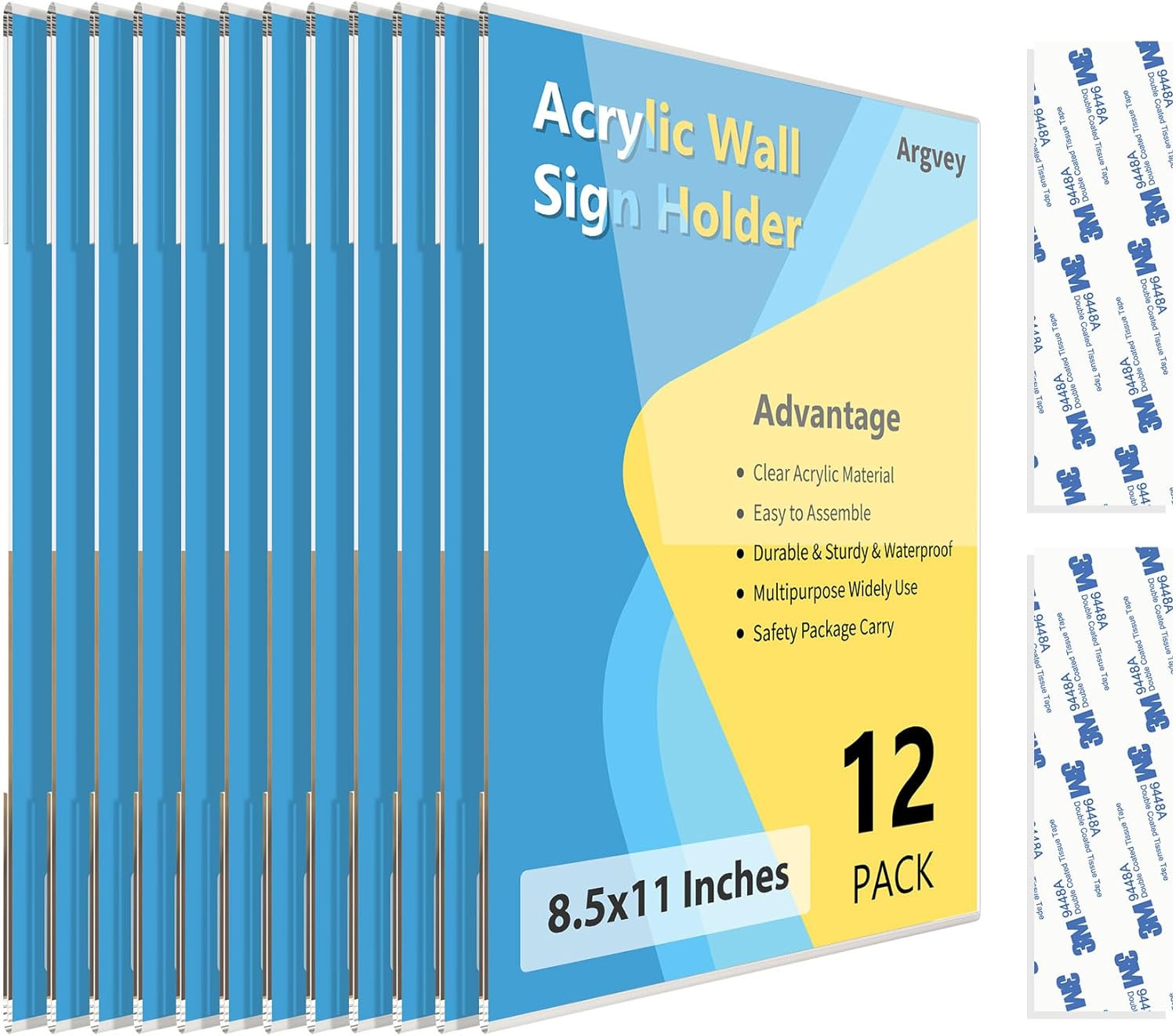 Amazon.com : Acrylic Sign Holder 8.5 x 11 Wall Mount, Clear Plastic ...