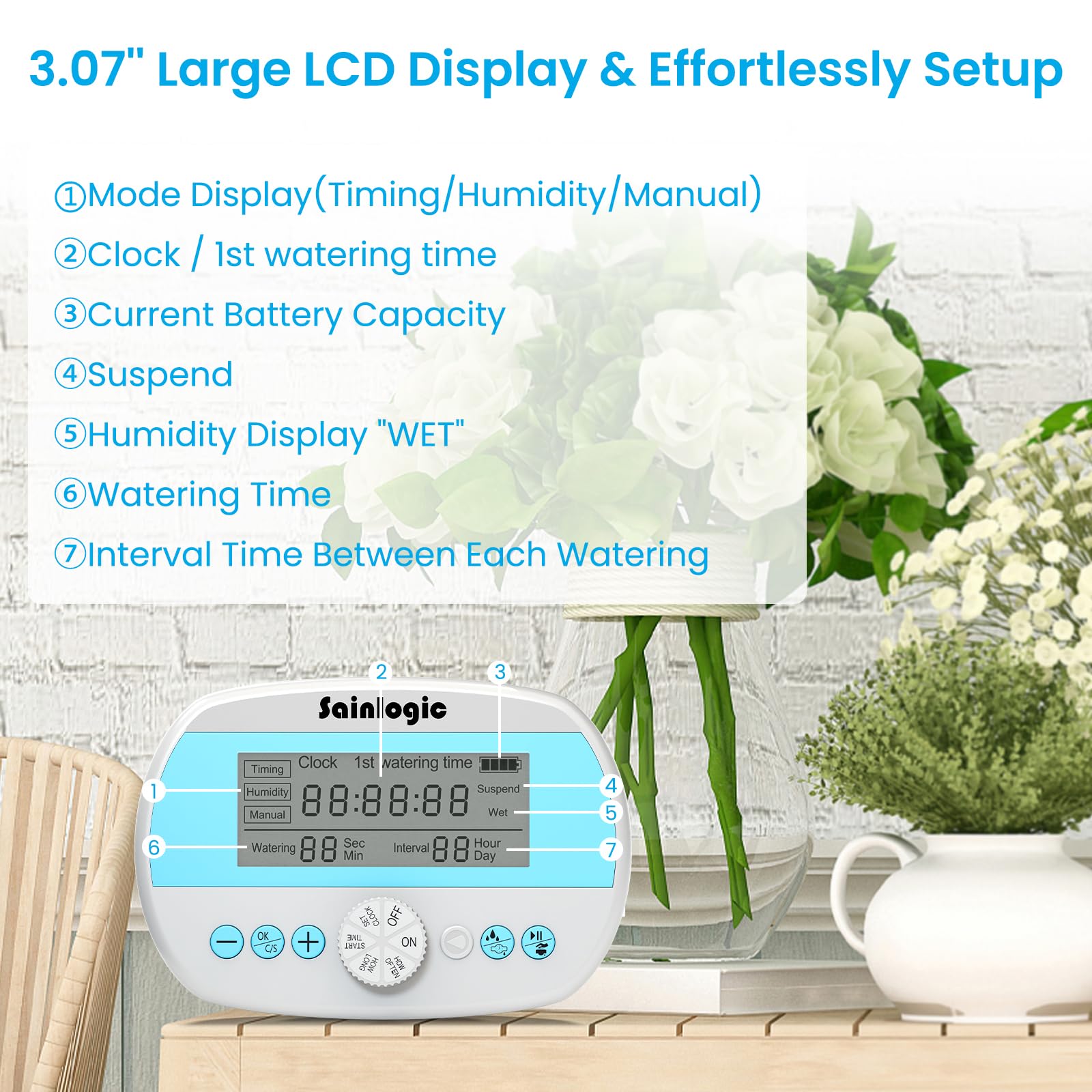 Snapklik.com : Sainlogic Automatic Plant Waterer For 15 Potted Plants, Smart Self Watering System