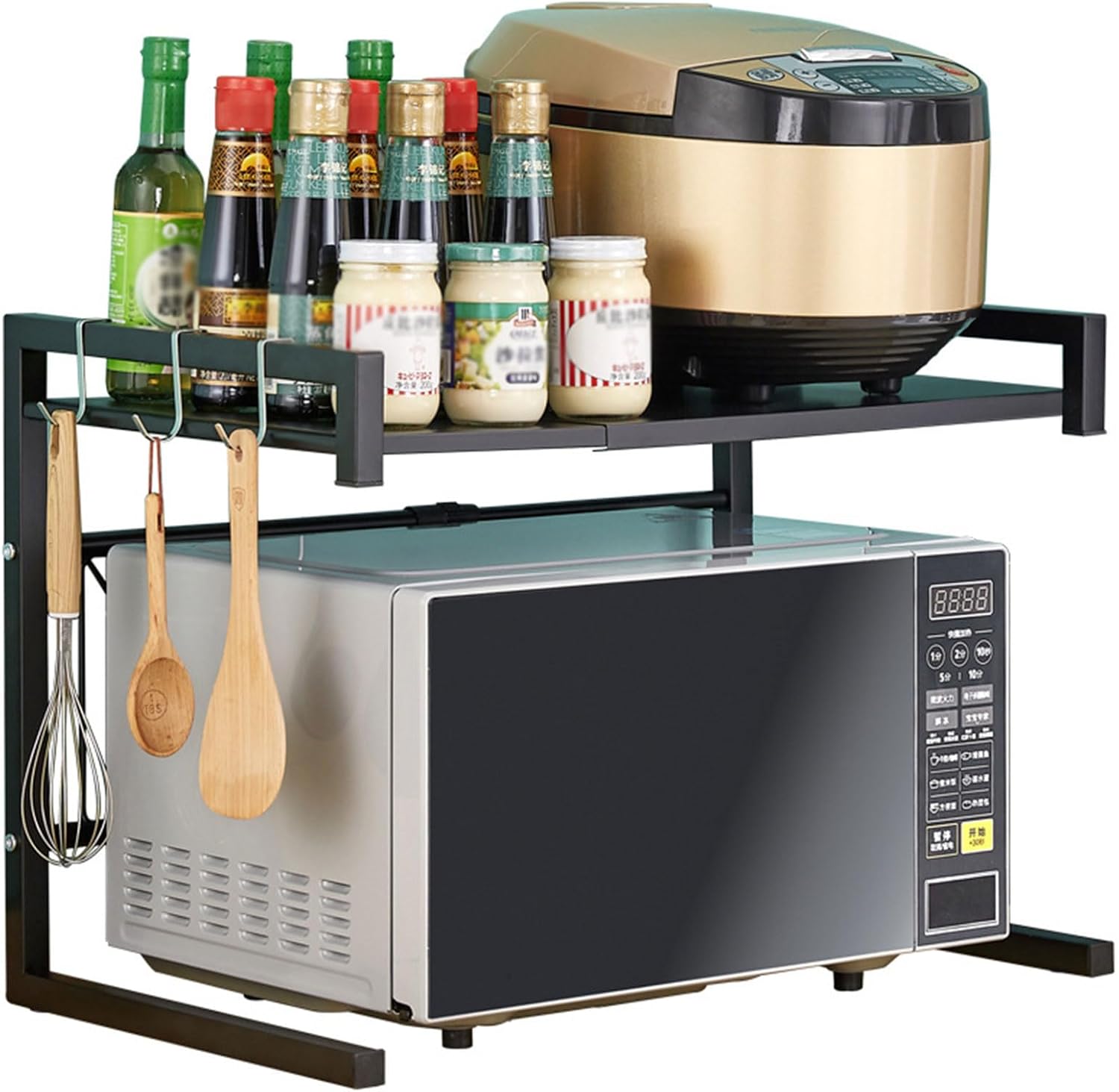 Dxcaicc 2-Tier Expandable Microwave Oven Rack, Countertop Microwave ...