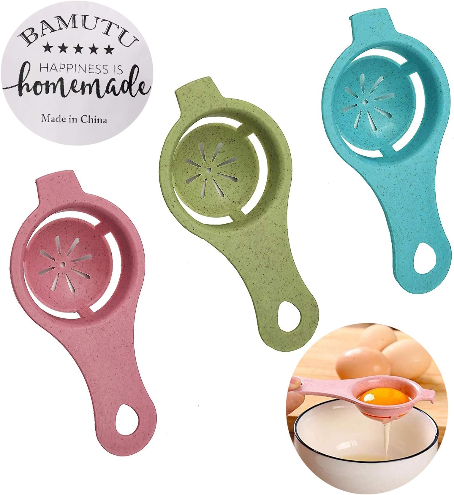 Egg Separator, 2 Pcs Yolk White Filter, Kitchen Baking Tool : Amazon.co ...