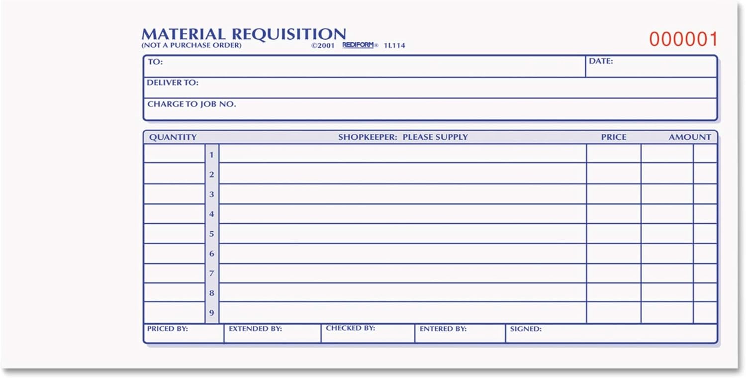 Amazon.com: Rediform Material Requisition Book, Carbonless, 2 Part, 4. ...