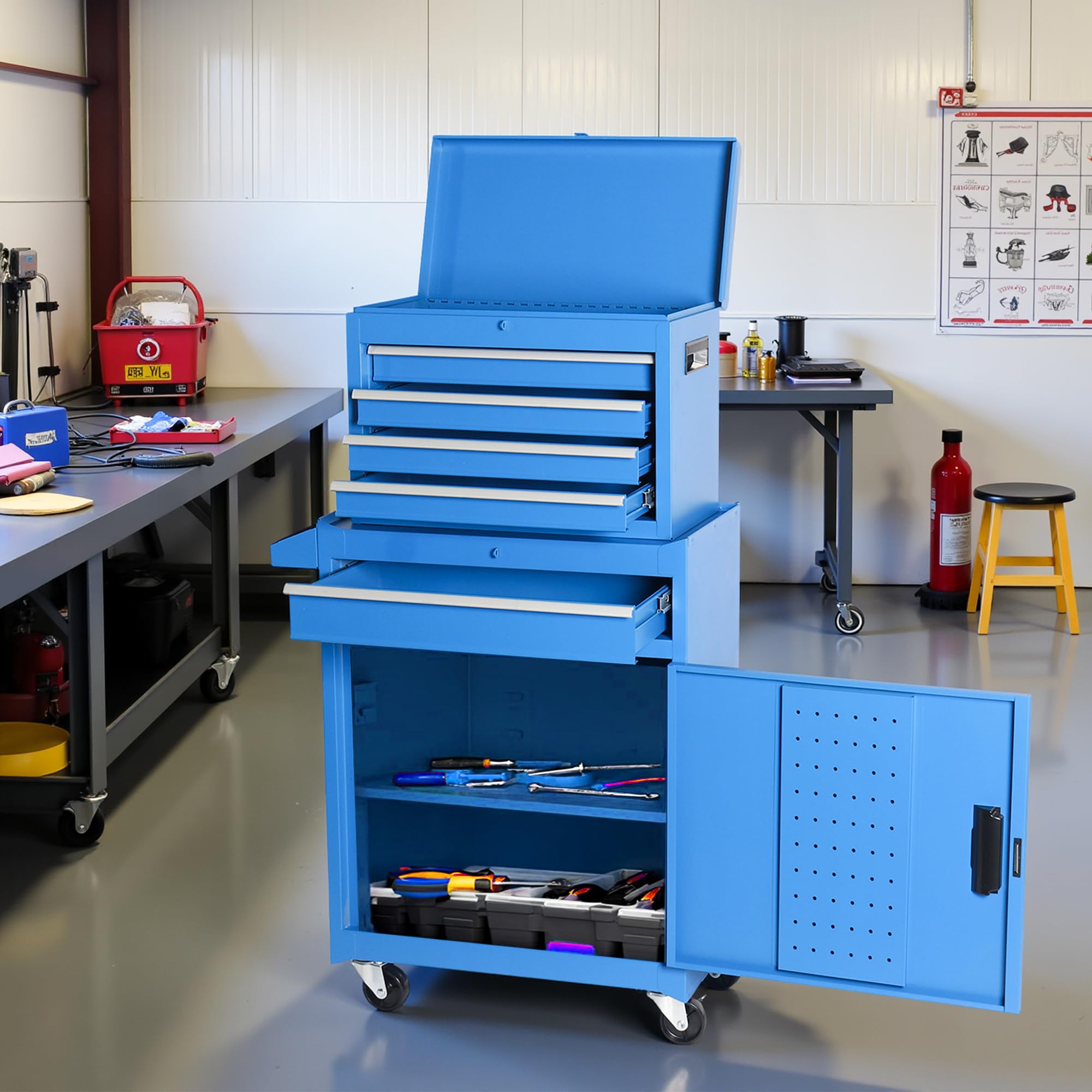 Snapklik.com : Osparple Rolling Tool Chest 5 Drawers Tool Box 2 In 1 ...