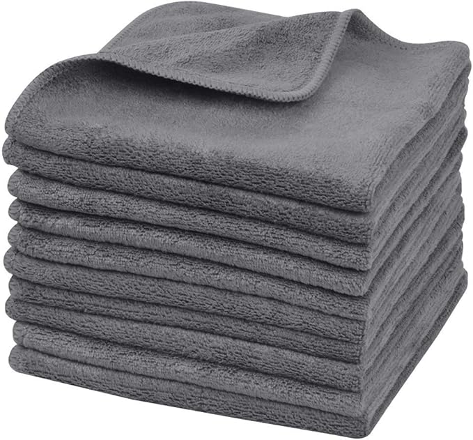 Sinland 10 Pack Microfiber Facial Cloths Fast Drying Washcloth Reusable ...