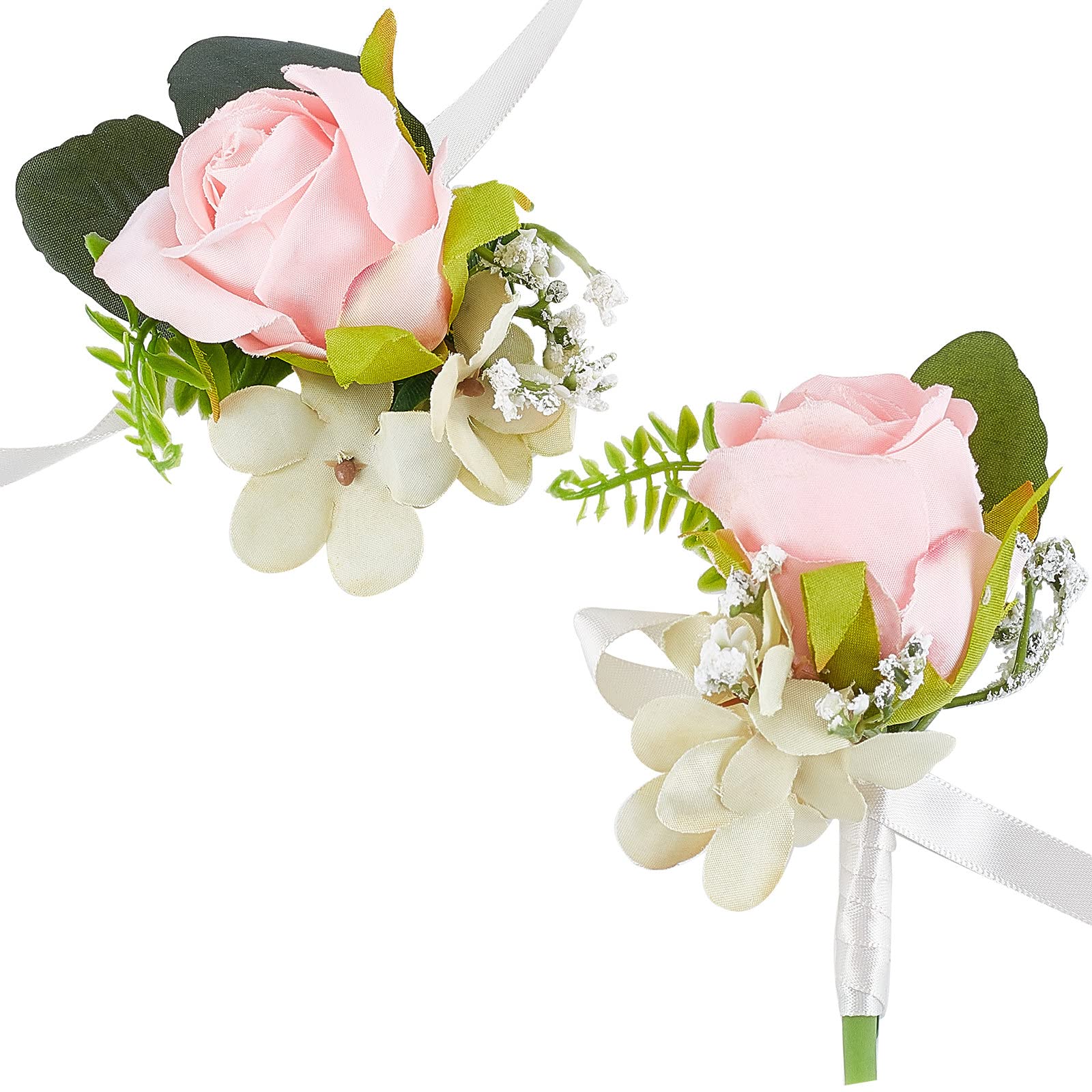 Blush Pink Silk Wrist Corsages Rose Pink & Blush Ladies Wrist Corsage