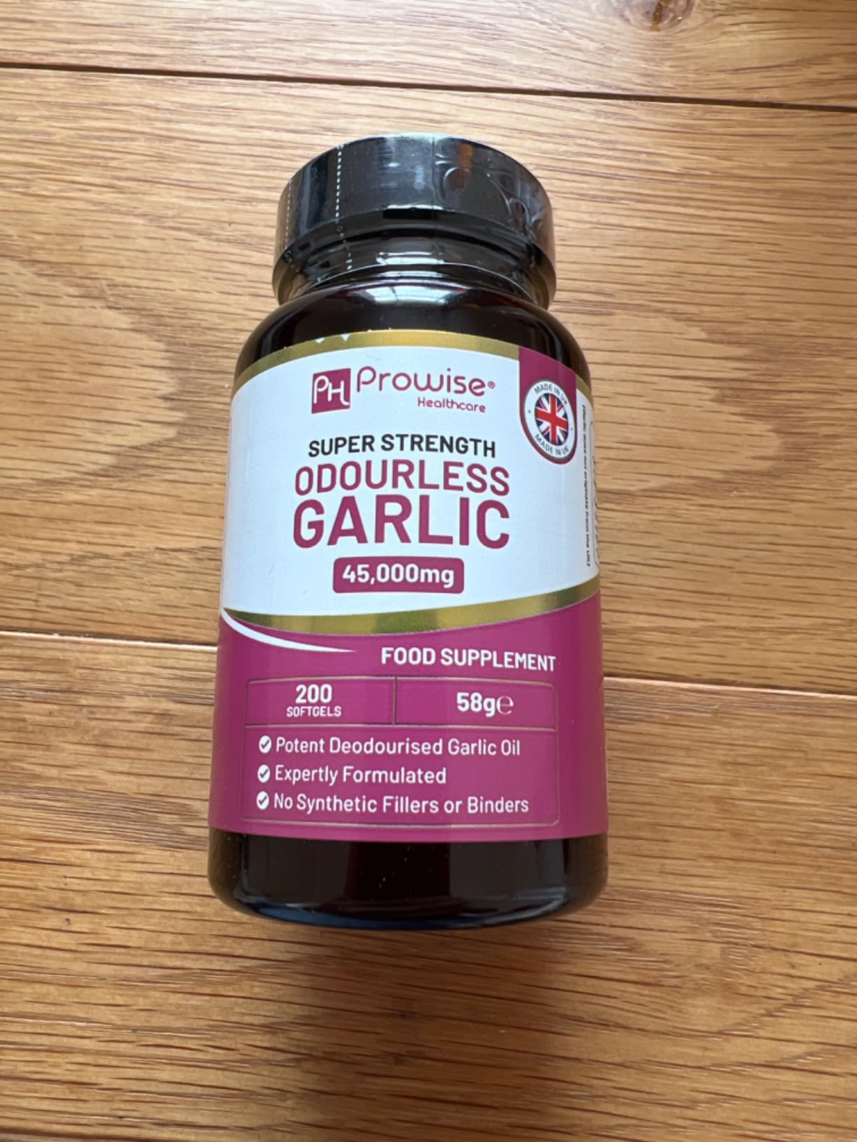 Premium Odourless Garlic Capsules | 45,000mg per softgel | 200 softgels ...