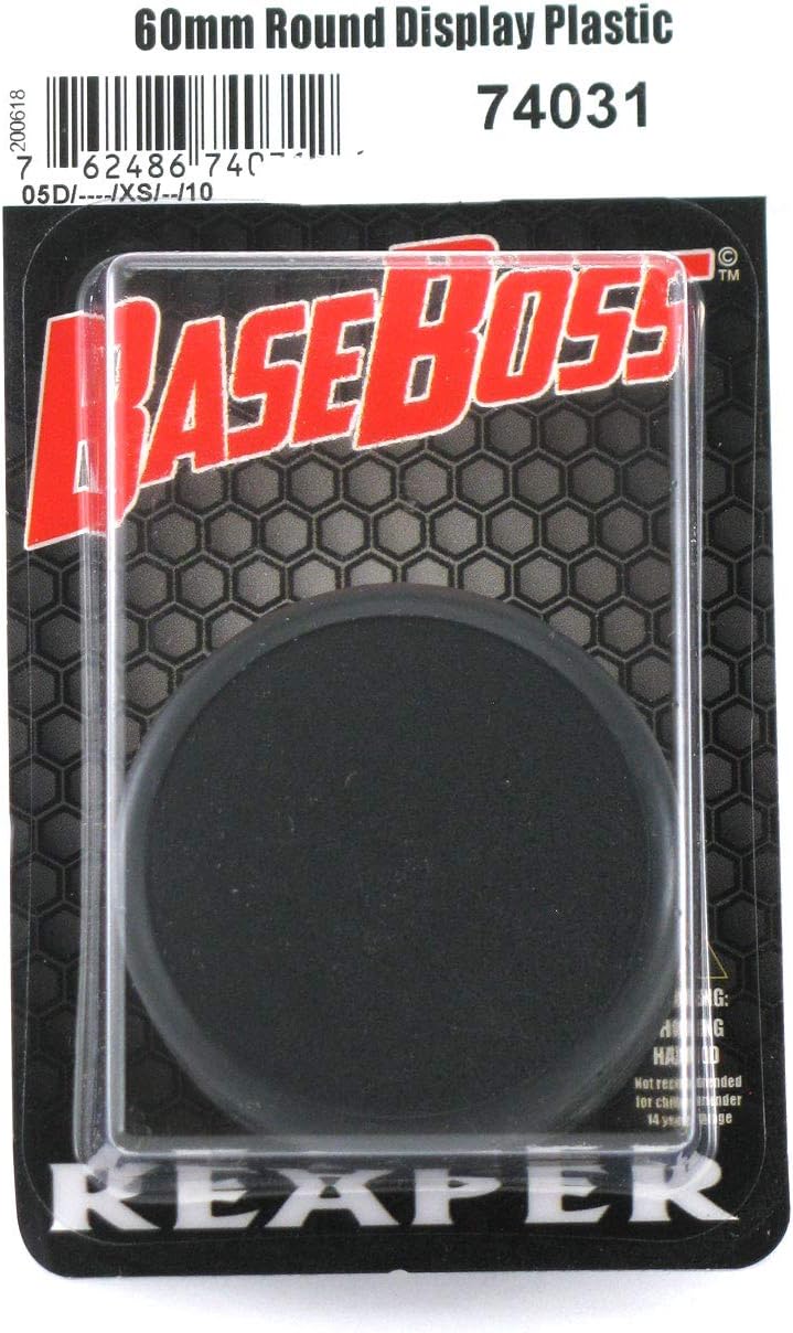 Amazon.com: Reaper RPR74031 Round Plastic Miniature Display Base 60mm ...