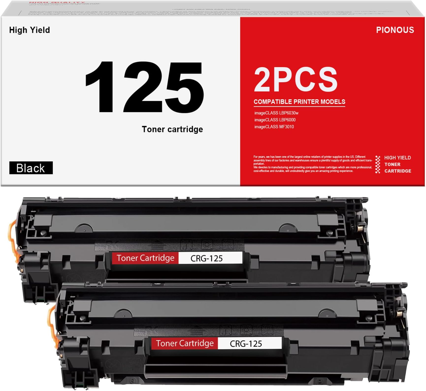 Amazon.com: CRG125 CRG-125 High Yield Toner Cartridge (2-Pack, Black ...
