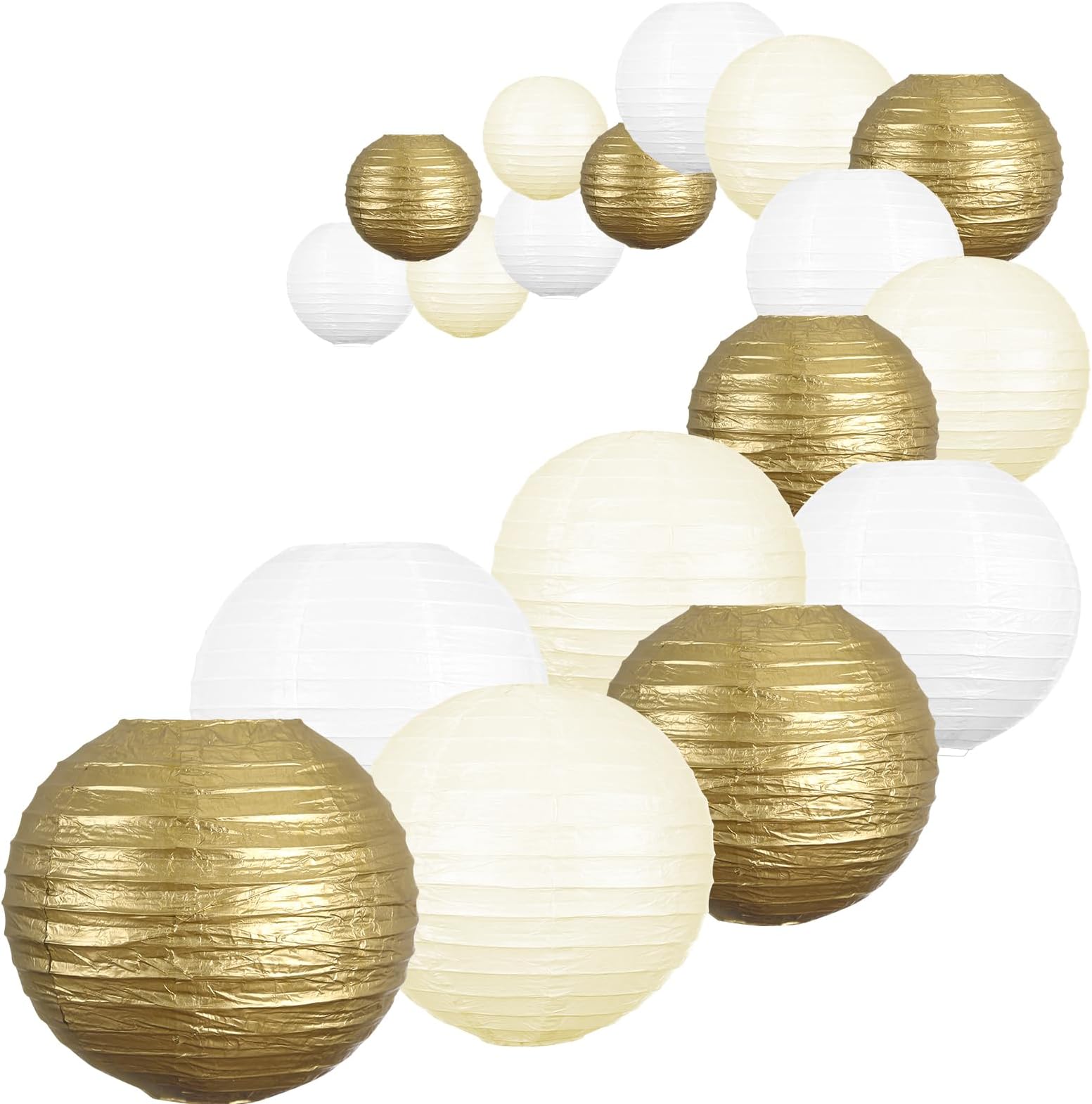 Amazon.com: 15PCS Assoerted Paper Lanterns Pack 12/10/8/6/4 inches ...