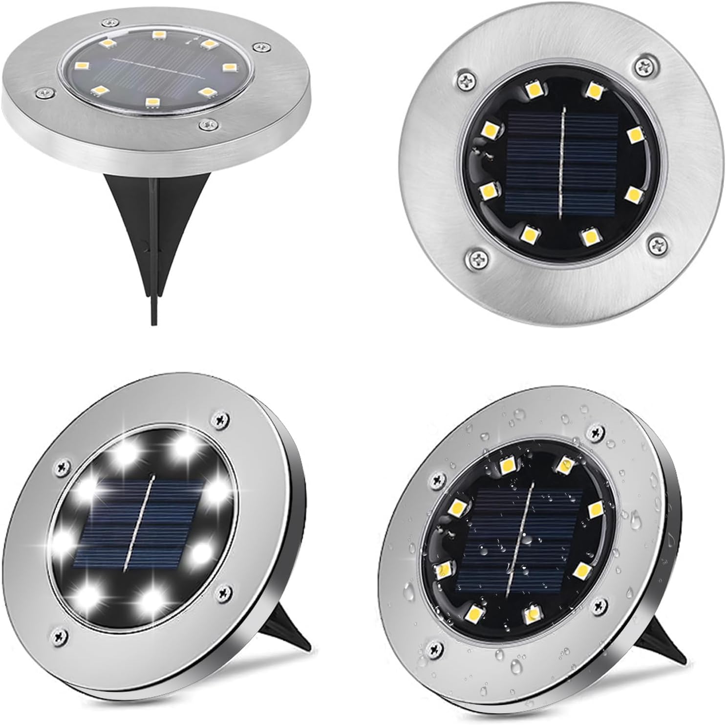 Mellkang Solar Ground Lights, Outdoor Waterproof Garden Landscape ...