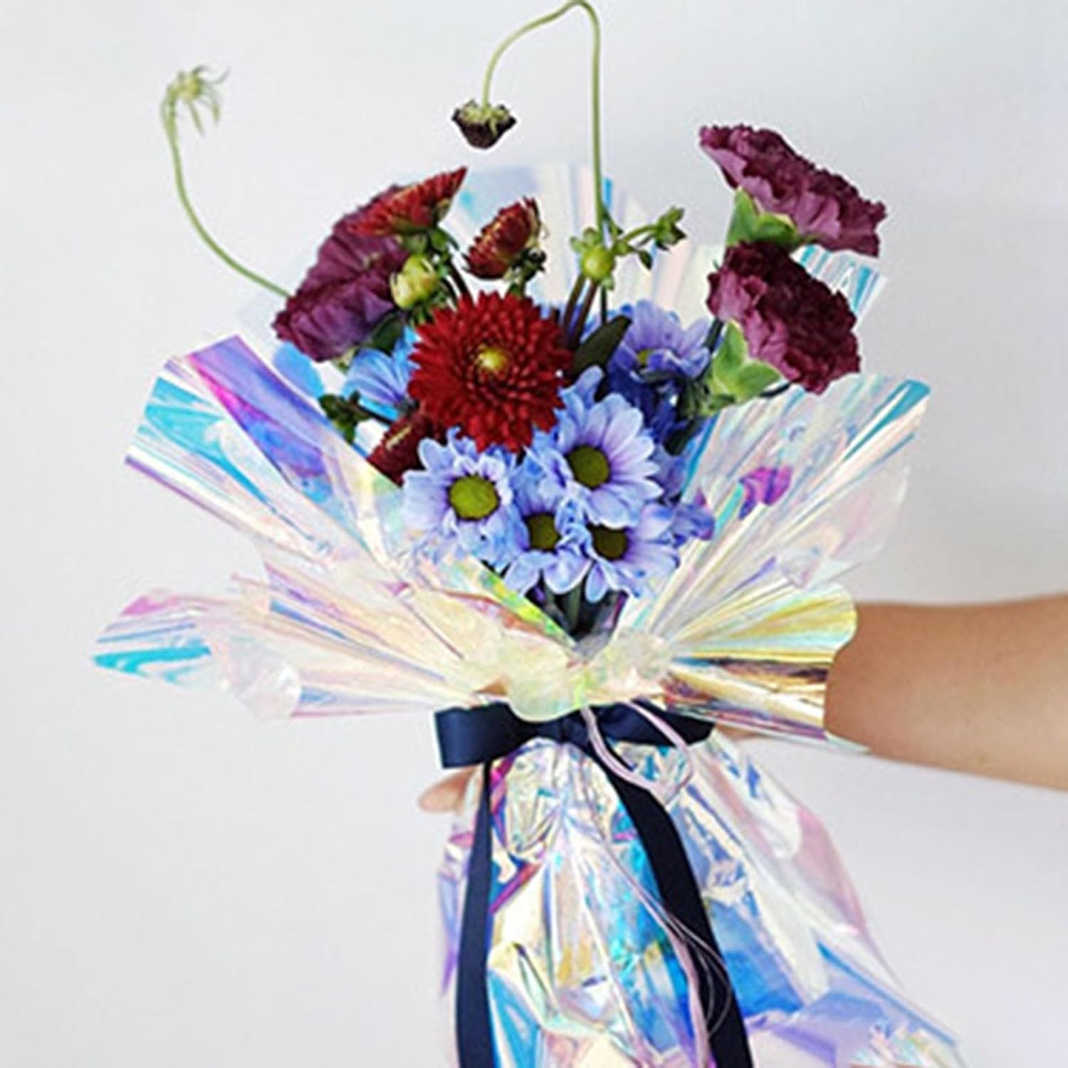 Altsuceser 10 Sheets Iridescent Cellophane Roll Iridescent Wrapping ...