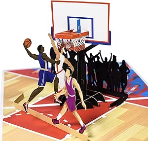 Amazon.com : GREETING ART Basketball Pop Up Card,Pop Up Basketball ...