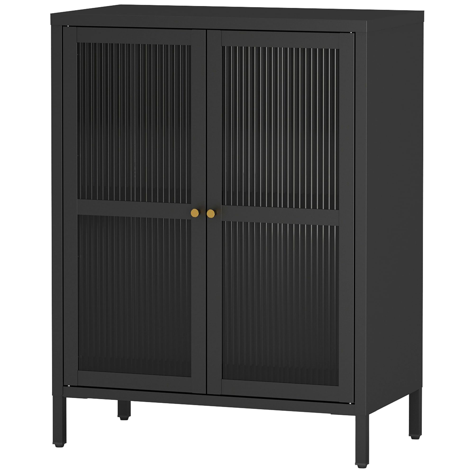 MIOCASA Metal Storage Cabinet with Glass Door, Display Cabinet, Accent ...