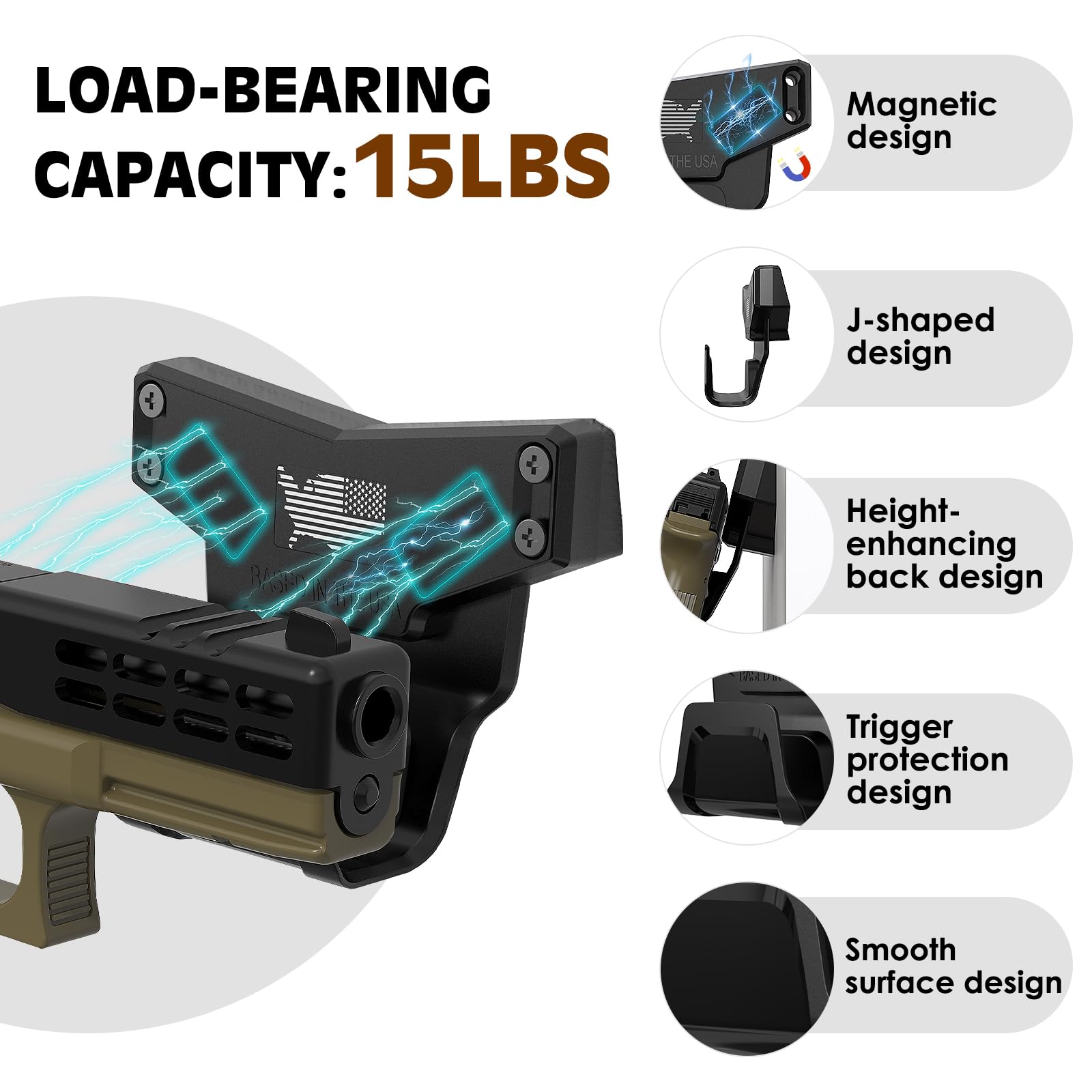 Snapklik.com : 2PACK Magnetic Gun Mount For Car Truck, Gun Magnet For ...