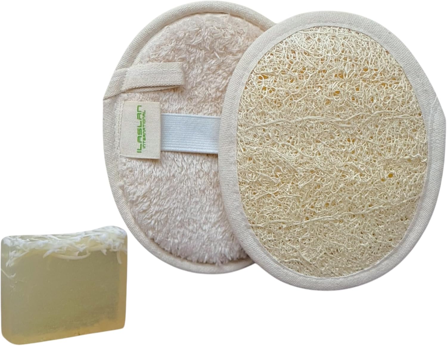 Amazon.com: Egyptian Loofah Exfoliating Body Scrubber, 2 Pads & 1 Goat ...