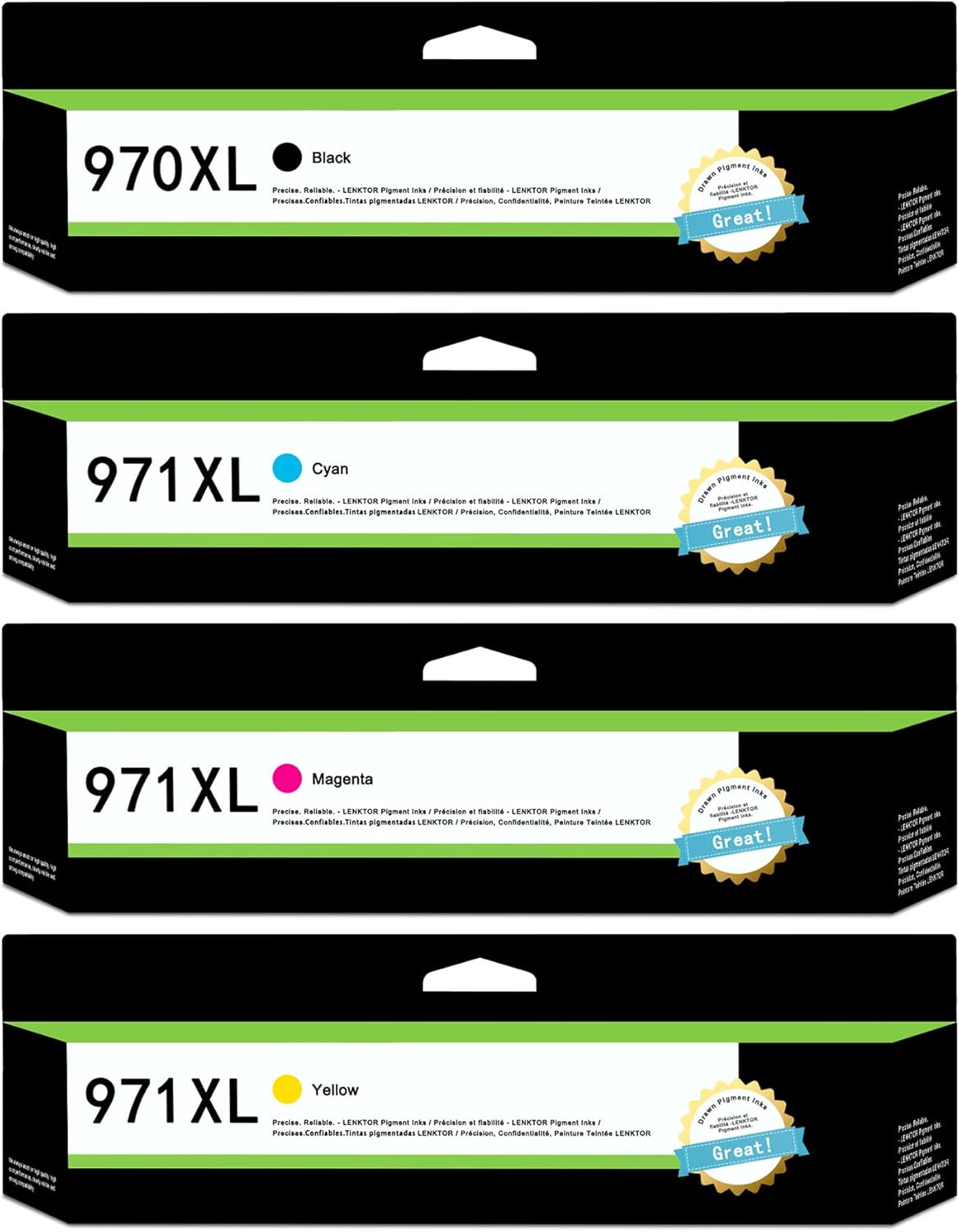 Amazon.com: 970XL / 971XL High-Yield Ink Cartridges (4 Pack, Black/Cyan ...