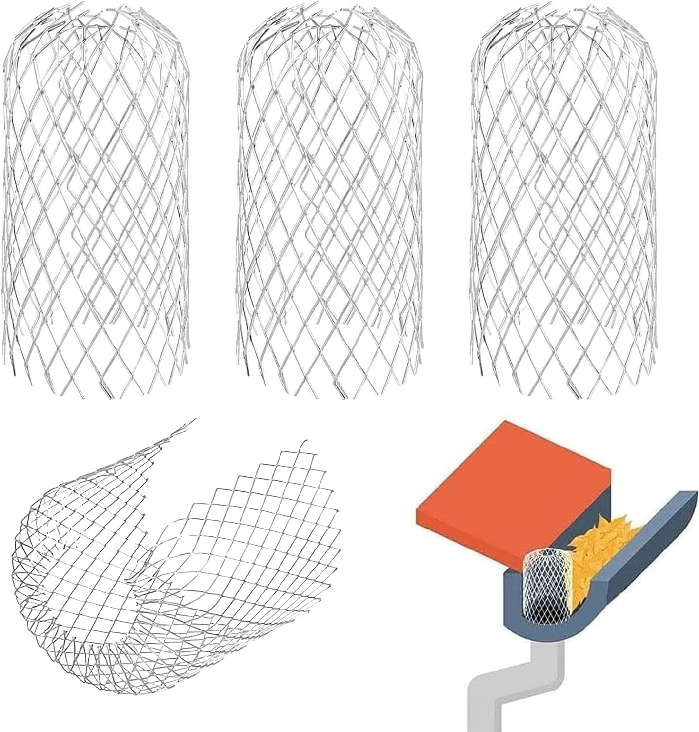 Ksvaye 4 Pack Heavy-Duty Aluminium Gutter Guard Mesh - Adjustable ...