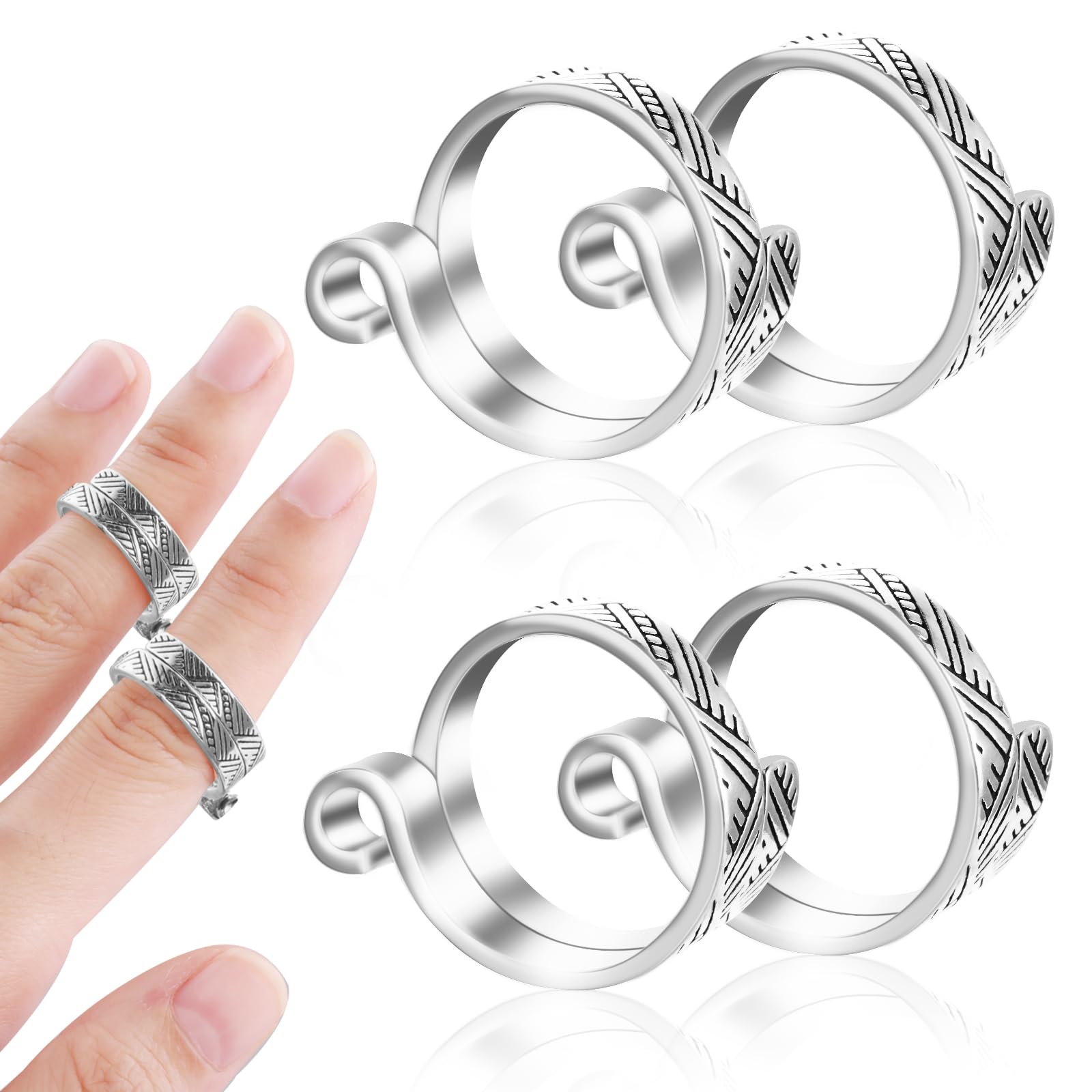 5 x Brand New WLLHYF 4PCS Knitting Crochet Loop Ring, Adjustable Croch ...