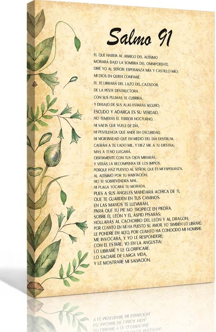 Amazon.com: Psalm 91 Spanish Bible Verse Wall Art Bible Poster Kitchen ...