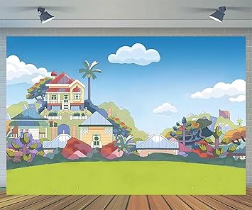 Amazon.com : 5.9×3.6ft Cartoon Dog House Backdrop Birthday Party ...