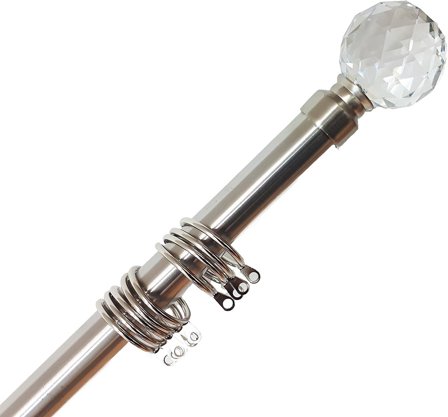 Home Harmony® 25-28mm Diameter Telescopic Extendable Curtain Pole Set ...